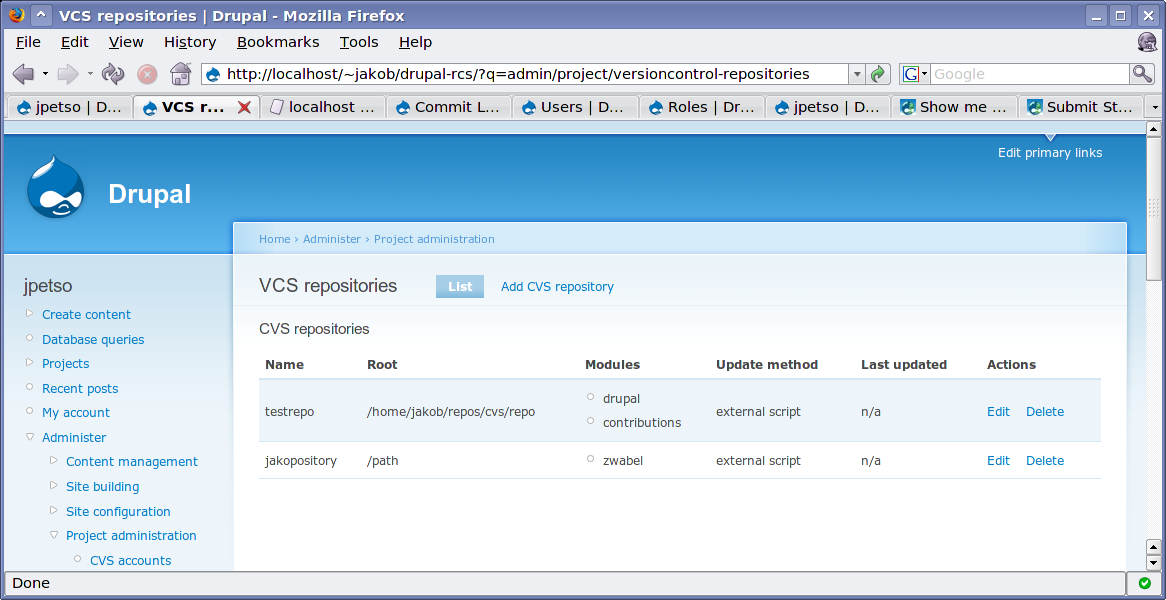 VCS management | Drupal Groups