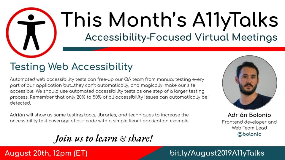 A11y Talks (August 2019): Testing Web Accessibility | Drupal Groups