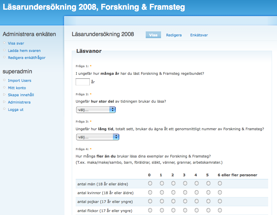 Guide: Att bygga en webbenkät med Drupal 6 | Drupal Groups